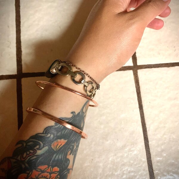 The Bull Forged Copper Cuff Bracelet Heavy Gauge Handmade Copper Cuff ...