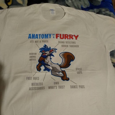 Anatomy of A Furry Fursona Art Merch / T-shirt / Raglan 3/4 Sleeve / V ...