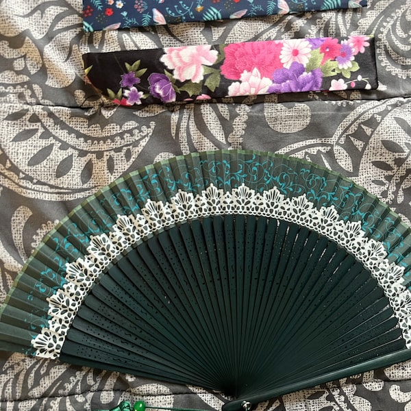 Elegant Green Folding Fan, Classic Hand Fan, Christmas Gift, Best ...