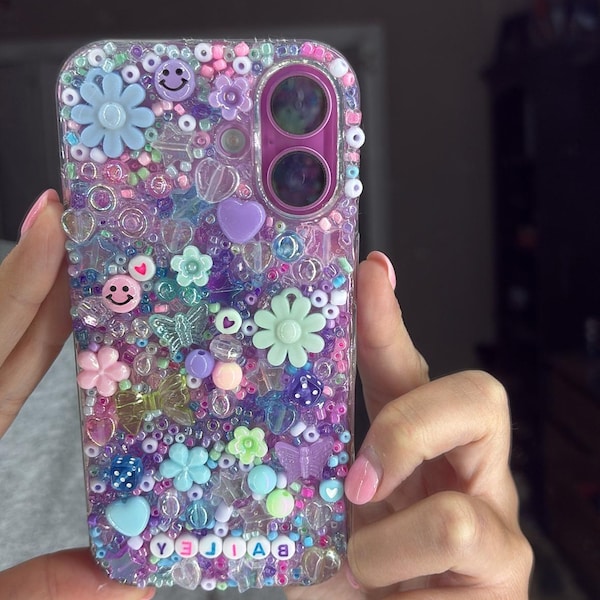 Custom Beaded Charm Phone Case (fully Beaded) - Etsy