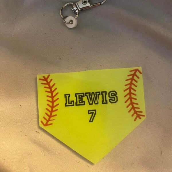 Softball Homeplate Key Chains / Bag Tags / Team Gift - Etsy