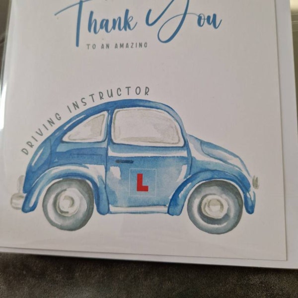 Card for Driving Instructor, Driving Instructor Card, Thank You Card ...