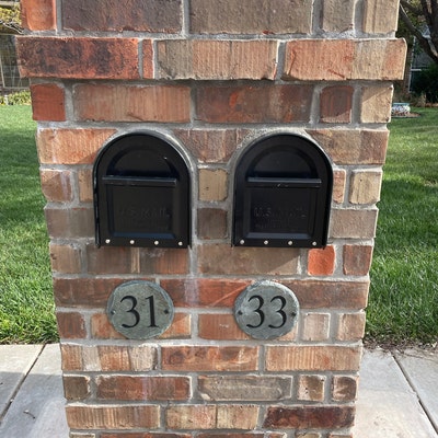 SLATE House Numbers Carved Stone Marker / Home Address Sign Plaque ...