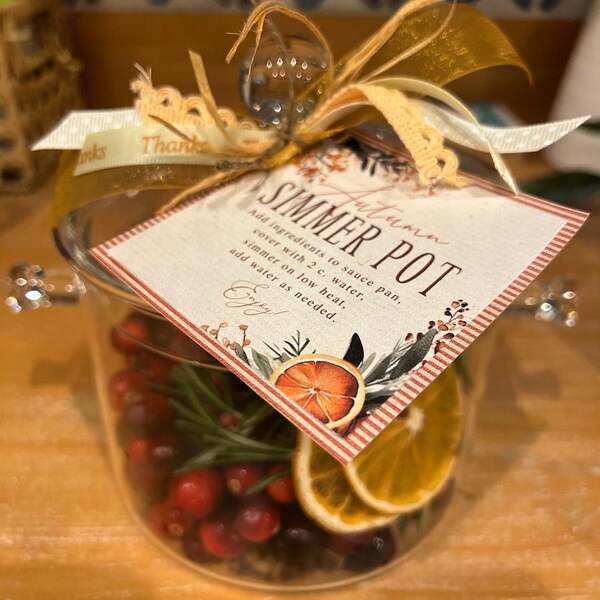 Editable Autumn Simmer Pot Git Tag Fall Simmering Potpourri Gift Tag ...