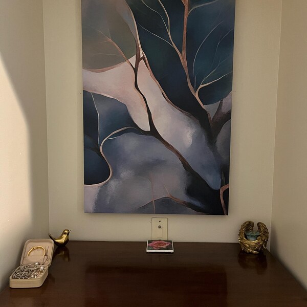 Beautiful Abstract Plant Canvas Print Contemporary Nature Painting ...