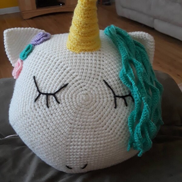 CROCHET PATTERN - Unicorn Pillow / Cushion - 14 In./36 Cm. Tall ...