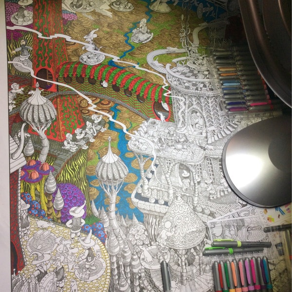 The Gong Wizards - GIANT 27"x 40" Wildergorn Colour-in Poster by Jamie ...