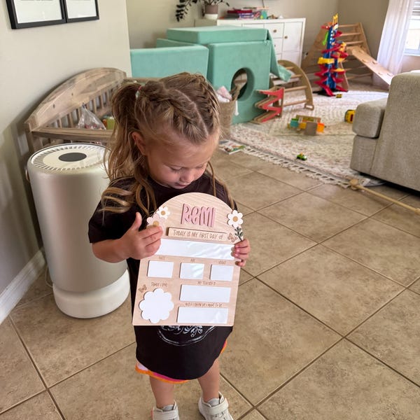 First Day of School Sign, Personalized Girl Back to School Sign, School ...