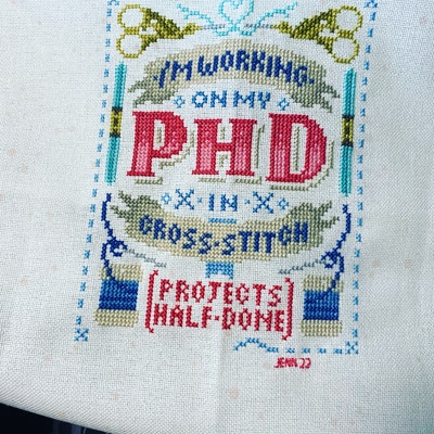 PHD projects Half Done Cross Stitch Pattern digital Format PDF - Etsy