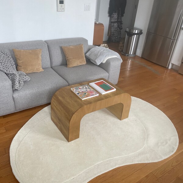 Hand Tufted Kidney Shape Modern Wool Handmade Area Rug Hand Loom Rugs ...