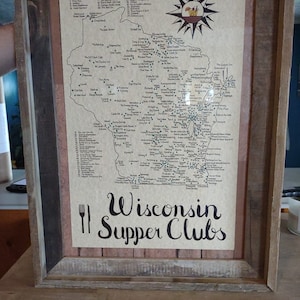 Wisconsin Supper Clubs Map REVISED 2023 - Etsy