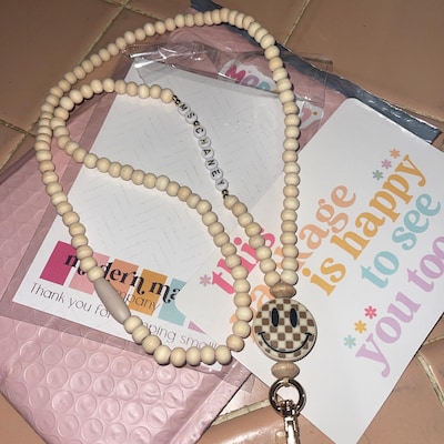 Happy Stars Teacher Lanyard, Teacher Gift, Badge Necklace, Fun Lanyard ...