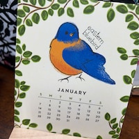 2024 Desk Calendar With Wood Stand, Flora Desk Calendar 2024, Standard ...