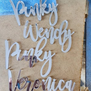 Cut Out Place Names Place Cards Wedding Gold Mirror Place - Etsy