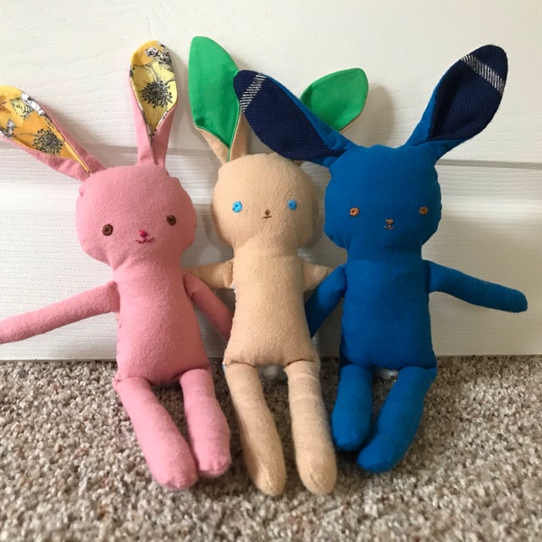 Fabric Bunnies With Clothes Pattern and Instructions (english) - Etsy