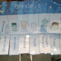 Bedtime Routine Chart, Printable Folding / Flip Chart : Kids Daily ...