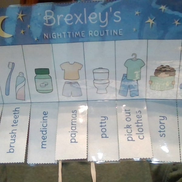 Editable Bedtime Routine Chart, Printable Folding / Flip Chart : Kids ...