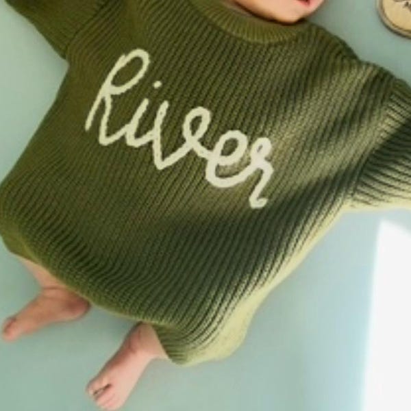 Personalized Hand Embroidered Baby Boy and Toddler Boy Sweaters // Baby ...