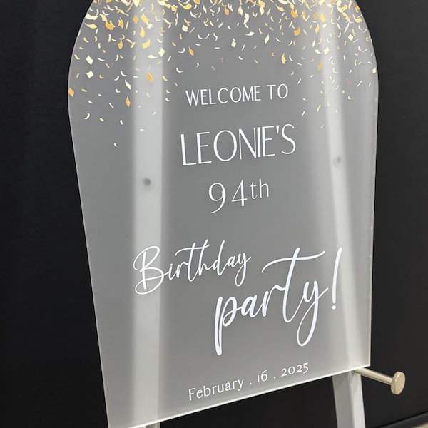 Frosted Acriylic Birthday Sign, Birthday Decorations, Personalized ...