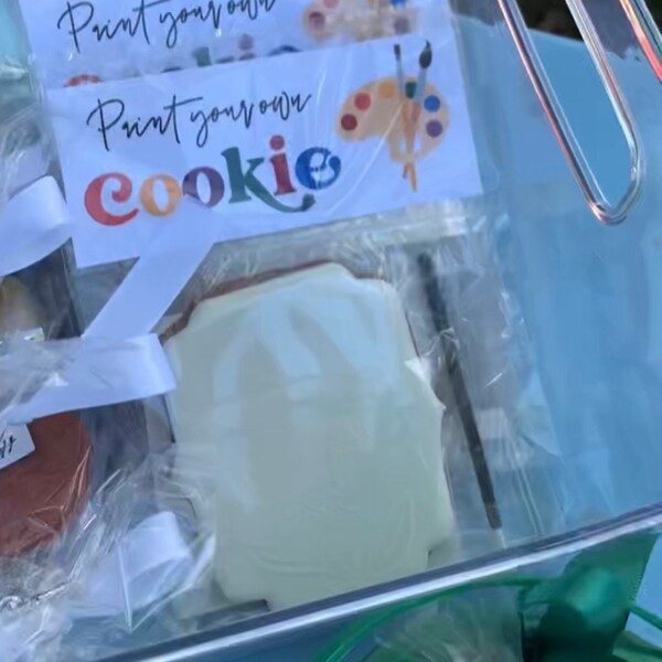 Editable Paint Your Own Cookie Bag Topper Template, Black and White ...