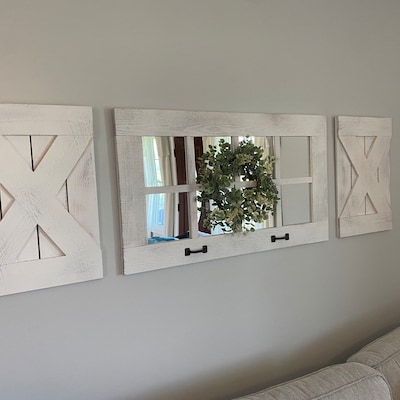 Shutter Wall Decor, Mirror Wall Decor, Farmhouse Wall Decor, Accent ...