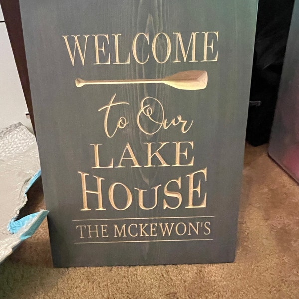 Personalized Engraved Welcome to Our Lake House Oar Sign - Etsy