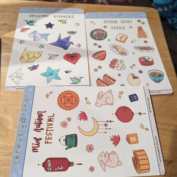 Mid-autumn Festival Stickers | Mooncake Stickers | Lantern Stickers ...