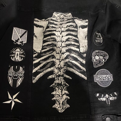 Ribcage Back Patch, Ribcage, Skeleton Patch, Bones Patch, Cloth Patch ...