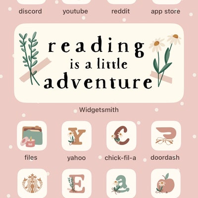 Book Lover App Icons, Bookworm Ios Icons, iPhone Icons for Book Lovers ...