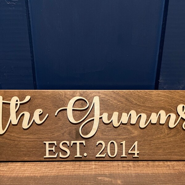 Personalized Name Wedding Gift Rustic Personalized Sign Rustic Wood ...