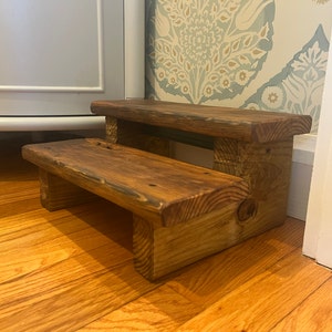 Rustic Wooden Step Stool - Etsy
