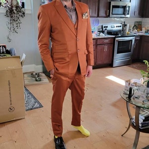 Mens Premium Suite Rust Colored Suit, Custom Made Wedding Suits ...