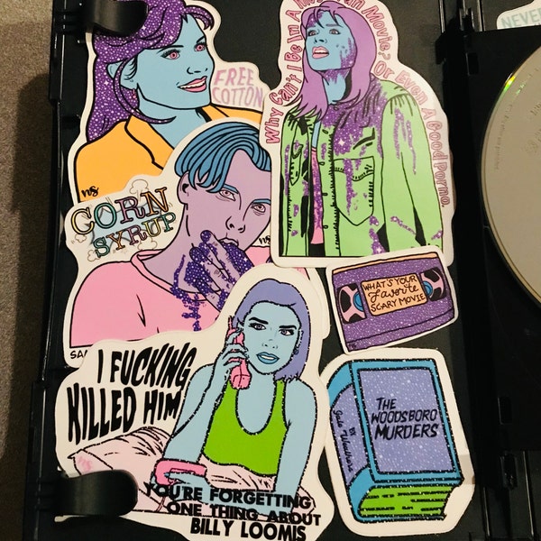 Favorite Scary Movie 7 Pc. Sticker Pack for Laptops, Iphones ...