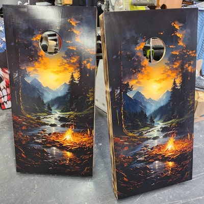WATERPROOF & NON FADING Custom Cornhole Wraps / Pair of Custom Cornhole ...