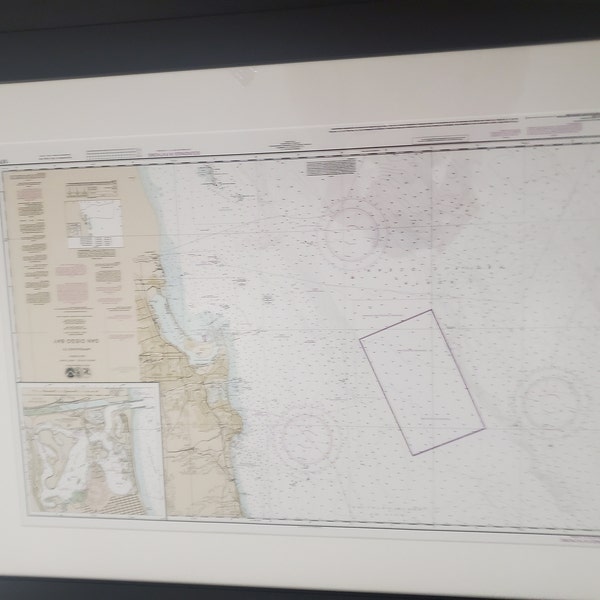 Framed Nautical Map 13226 : Mount Hope Bay - Etsy
