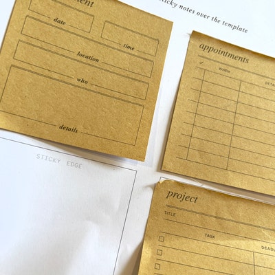 Printable Sticky Notes, Printable Planner Cards 66 Designs Minimalistic ...