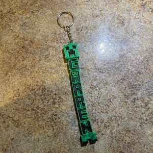 Minecraft Creeper Personalized Custom Name Tag Keychain - Etsy