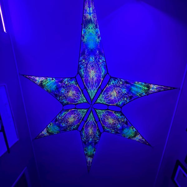 UV / Blacklight Reactive 6 Petal Star Canopy - Geometry Galaxy by ...