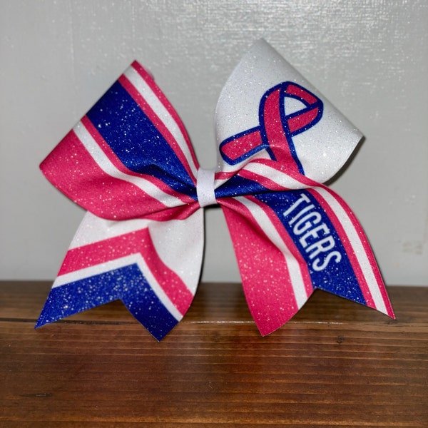 Breast Cancer Awareness Cheer Bows - Team Cheer Bows - Awareness Cheer ...