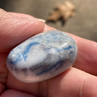 Blue Scheelite Tumbled Stone Lapis Lace Onyx Rare Unusual Find Calcite ...