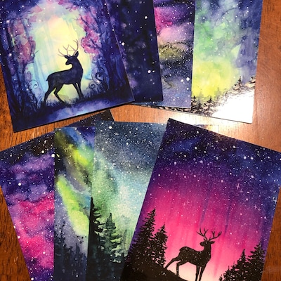 Galaxy Postcard Set, Set of 8 Postcards, Christmas Postcards, Postcard ...