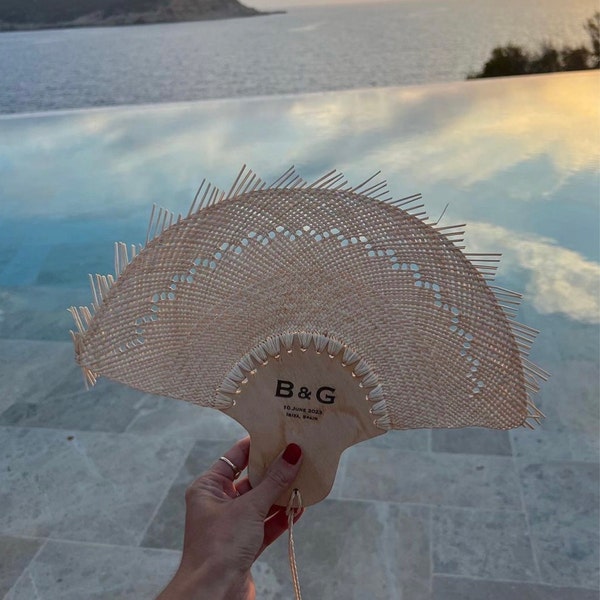 Palm Personalized Hand Fans / Wooden Fan / Traditional Mexican Wedding ...