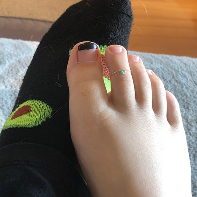 Beautiful Tiny Turquoise Bead Silver Single Wire Adjustable Toe Ring - Etsy