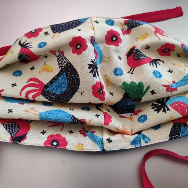 Washable Tie Back Face Mask for Adults Men Women. Quality Comfortable ...