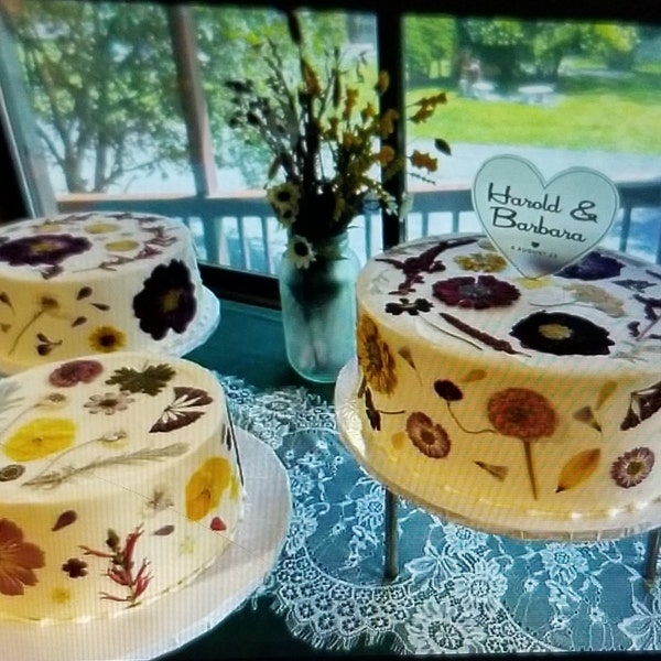 120 Edible Pressed Flowers, Pastel Cupcake Blend, Organic Foodsafe Chem ...