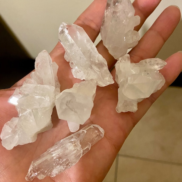 Mini Clear Quartz Crystal Clusters, Points and Pieces - Choose Ounces ...