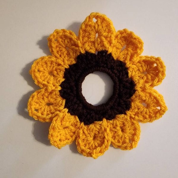 Downloadable PDF, Sunflower Scrunchie Crochet Pattern - Etsy