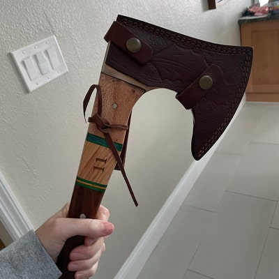 Personalized Wood Axe With Leather Sheath Rosewood Handle - Etsy