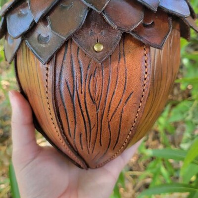 Digital Leather Acorn Bag PATTERN Nature Set - Etsy
