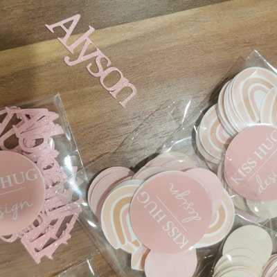 Pink Pastel Rainbow Confetti Boho Pink Rainbow Party Confetti Table ...